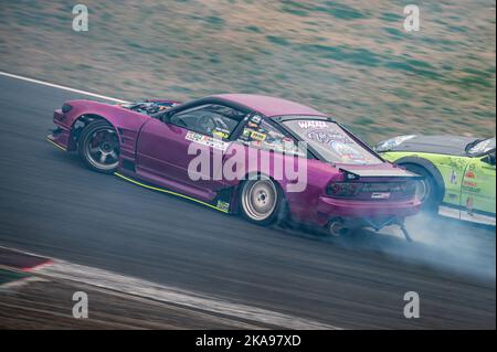 Nissan Silvia S13 Sileighty drifting on the race track Stock Photo - Alamy