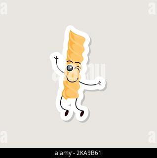 Sticker Pasta characters. Funny noodles with cute faces, hands and feet ...