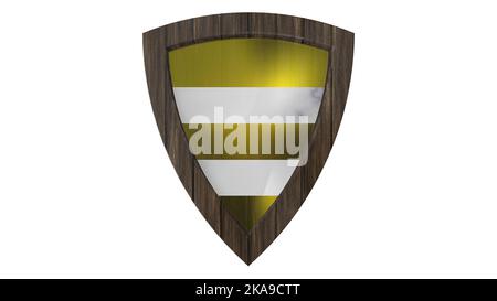 shield wood yellow white medieval 3d render illustration Stock Photo ...