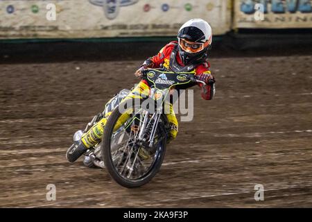 Max Perry - Leicester Lion Cubs speedway rider. Portrait Stock Photo ...