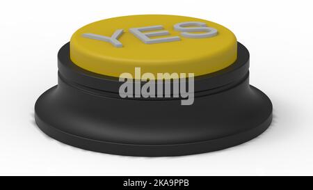 yes yellow button isolated illustration 3d render Stock Photo - Alamy