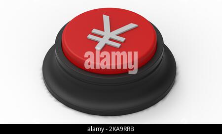 red button isolated yuan yen illustration 3d render Stock Photo - Alamy