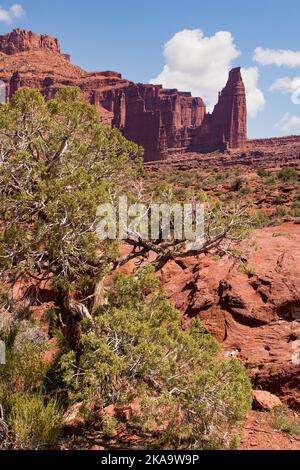 Waring Mesa and the Fisher Towers. The Titan at right is the tallest ...