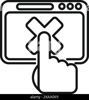 Put dislike icon outline vector. Social media. Negative person Stock ...