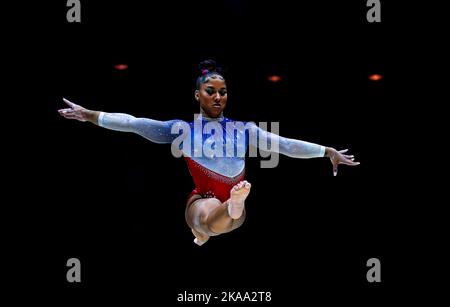 USA's Jordan Chiles on the balance beam during day four of the FIG ...