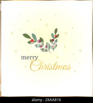 Mistletoe. Vector illustration of hanging fluffy mistletoe sprigs with ...