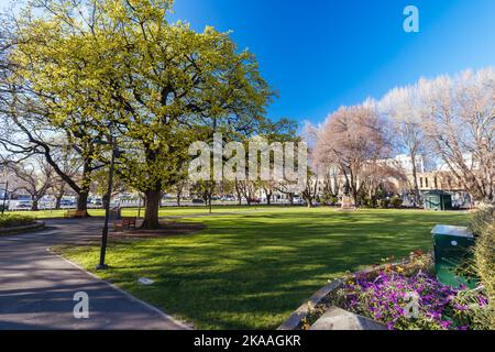 Tasmania Parliament House and Gardens near Salamanca on a warm spring ...