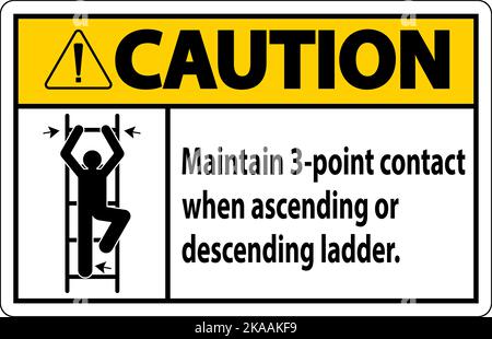 Caution Maintain 3 Point Contact When Ascending Or Descending Ladder ...