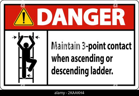 Danger Maintain 3 Point Contact When Ascending Or Descending Ladder ...