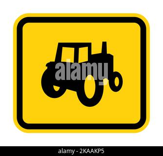 Farm Machinery Crossing Sign On White Background Stock Vector Image ...