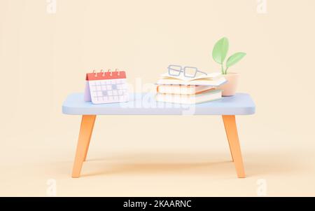 Cartoon style calendar, 3d rendering. Digital drawing Stock Photo - Alamy