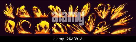 Fire lava animation, game sprite effect sheet, volcano magma. Volcanic ...