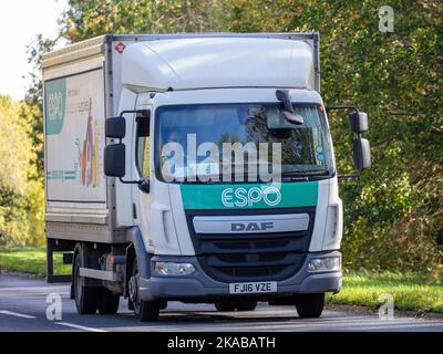 DAF LF rigid body white lorry truck made in Britain by Leyland Trucks ...