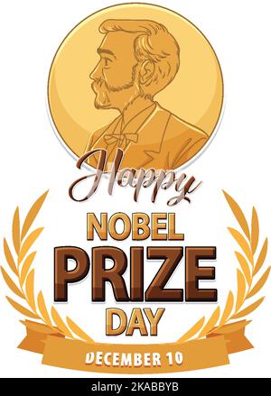 Nobel Prize Day text for banner or poster design illustration Stock ...