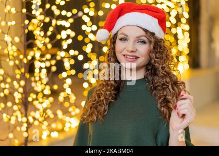 Photo of excited dreamy lady wear white sweater looking empty space ...