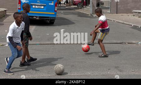 On the streets of Langa Township in Cape Town, South Africa Stock Photo ...