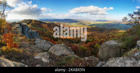 Sitno hill, Stiavnica Mountains forest, Slovak republic. Seasonal ...