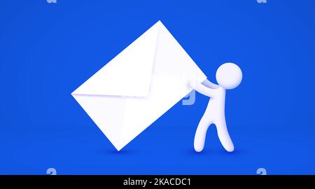 reply email concept. isolated cute mail cartoon face with reply arrow ...