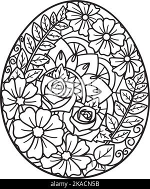 Easter Egg Mandala Coloring Page for Kids Stock Vector Image & Art - Alamy