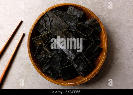 dried kelp cut into squares Stock Photo - Alamy