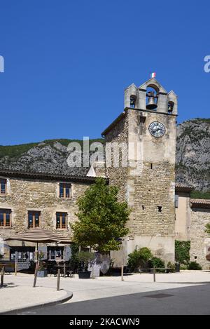c13TH Saou Tower, Belfry or Clock Tower in the Old Village of Saou ...