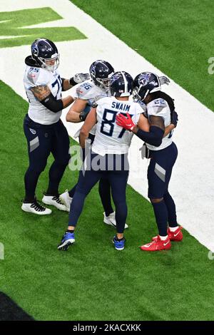 Tennessee Titans tight end Geoff Swaim (87) lines up during an NFL ...