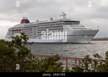 Cruise ship arriving at Durban Harbour from Cape Town, November 2022 ...