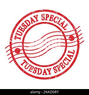 TUESDAY SPECIAL text written on orange grungy stamp sign Stock Photo ...