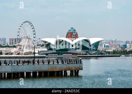 Shopping center Deniz mall on the Baku Boulevard, Azerbaijan Stock ...