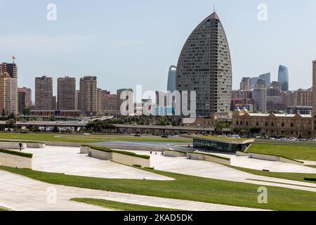 Panoramic view of Baku - the capital of Republic of Azerbaijan near ...