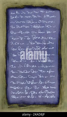 Abstract text. Imitation of a very old handwriting of an unknown ...