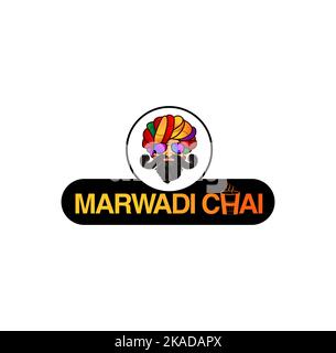 Marvadi (a Group of Hindu People) Tea logo Hindi text with man face ...