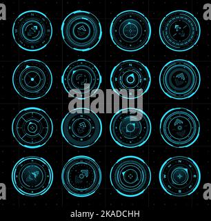 HUD compass or aim control panel vector futuristic user interface of ...