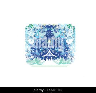 Decorated background with angels and Bethlehem Stock Vector Image & Art ...