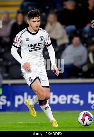 Ryan Giles of Hull City in action during the Sky Bet Championship match ...