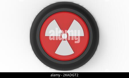 red button nuclear isolated illustration 3d render Stock Photo - Alamy