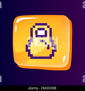 Kettlebell glossy ui button with pixelated icon Stock Vector Image & Art - Alamy