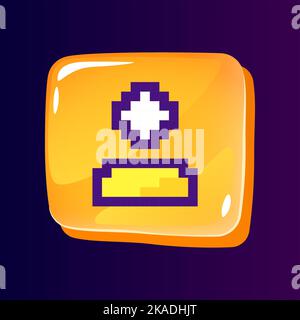Avatar glossy ui button with pixelated icon Stock Vector Image & Art - Alamy