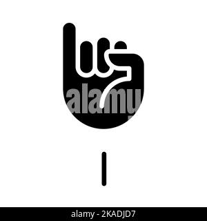 Letter A in American sign language black glyph icon Stock Vector Image ...