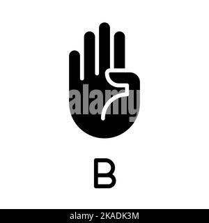 Letter A in American sign language black glyph icon Stock Vector Image ...