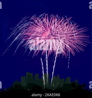 Exploding Sky Rocket Stock Photo - Alamy
