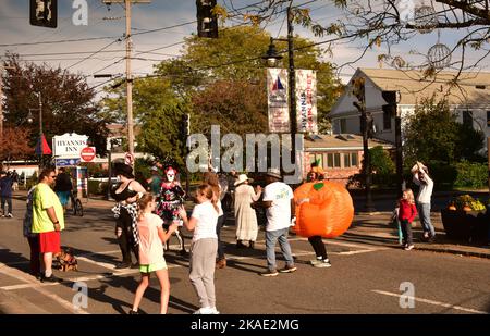 Halloween Celebrations, Main Street, Hyannis, Cape Cod, USA Stock Photo ...