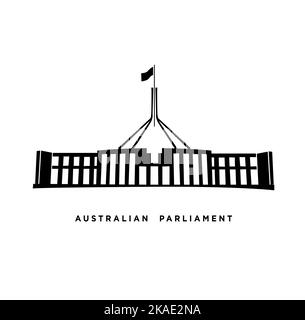 Australia, Canberra, Parliament House travel landmark vector illustration Stock Vector Image ...