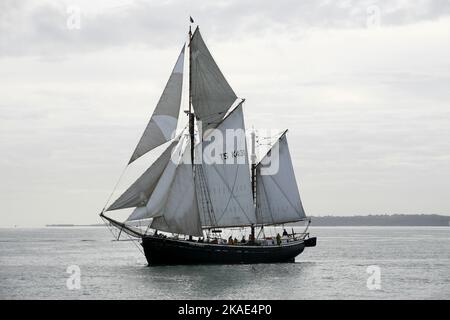 British sail training ketch Queen Galadriel Stock Photo - Alamy