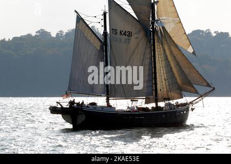 British sail training ketch Queen Galadriel Stock Photo - Alamy