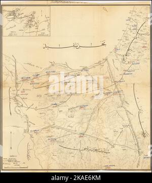Ottoman Turkish map of the Sinai and Palestine Campaign, c 1917 ...
