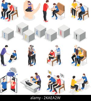 Psychology. Family therapy. Unhappy family couple characters on psychotherapist session. Doodle ...