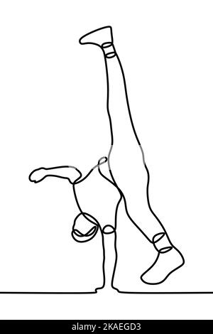 Man dancing break dance color line icon. Pictogram for web page, mobile ...