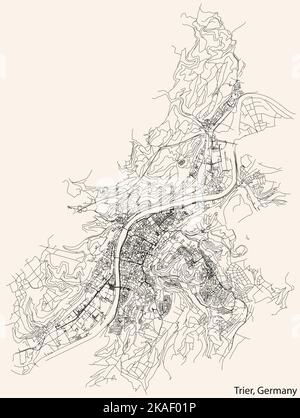 Street roads map of TRIER, GERMANY Stock Vector Image & Art - Alamy