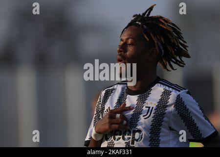 Vinovo, Italy, 2nd November 2022. Samuel Mbangula of Juventus during ...